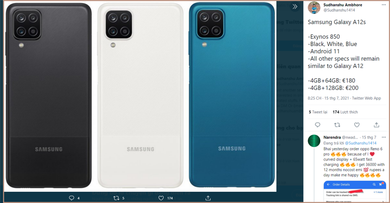 Samsung Galaxy A12s lộ thông số kỹ thuật và các phiên bản màu sắc | Cửa ...